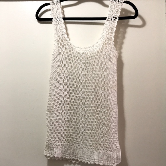 Hand Crafted | Tops | Handmade Crochet White Tank Top | Poshmark
